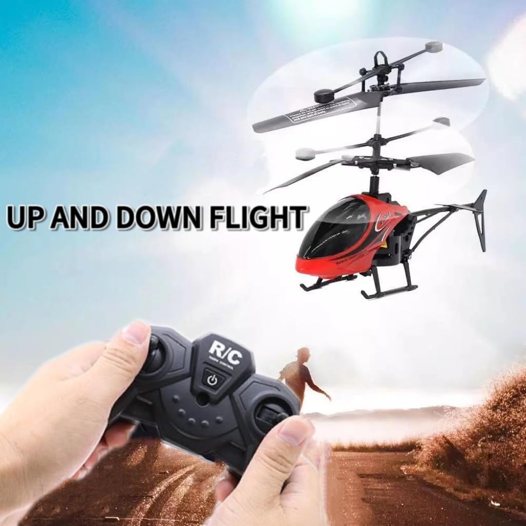 MINADCIN 2-Channel RC Helicopter - 2.4 GHz with Gyro Stabilizer and Searchlight, One-Piece Takeoff/Landing, High/Low Speed - Indoor Flying Toy for Boys, Children, and Beginners