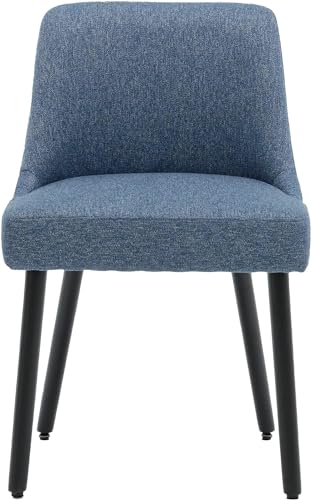 MINCETA Dining Chair,Morden Wood Leg Upholstered Kitchen Chair Set of 2,Performance Fabric in Navy