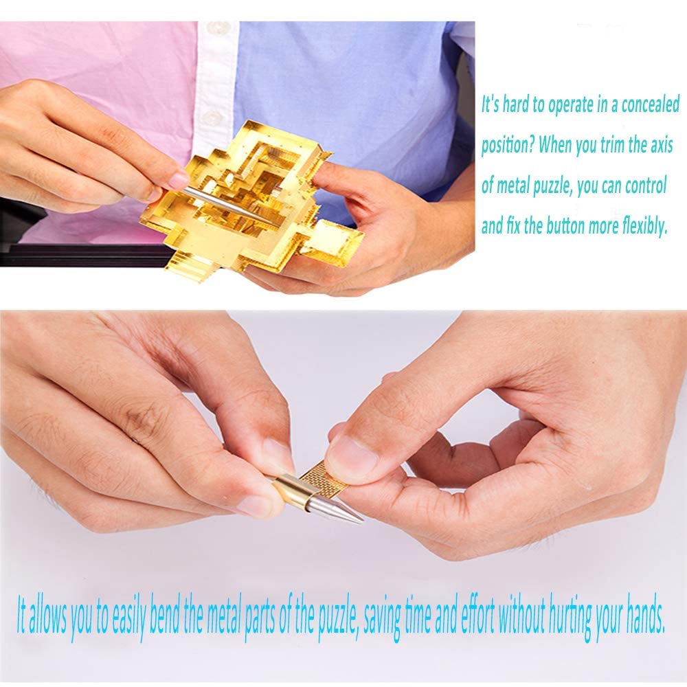 Metal Models Kits 6Pcs DIY 3D Metal Model Tool Sets Olele Professional Jigsaw Puzzles Metal Model Kits Multi-Function Assembling Bending Assist Tools Perfect for 3D Metal Puzzle Earth Model Tools