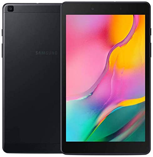 SAMSUNG Galaxy Tab A 8.0" Tablet, Quad Core 2.0Ghz, 32GB, Dual Camera, WiFi, Bluetooth, Android 9.0 Pie, Black, w/CUE 128GB MicroSD Card