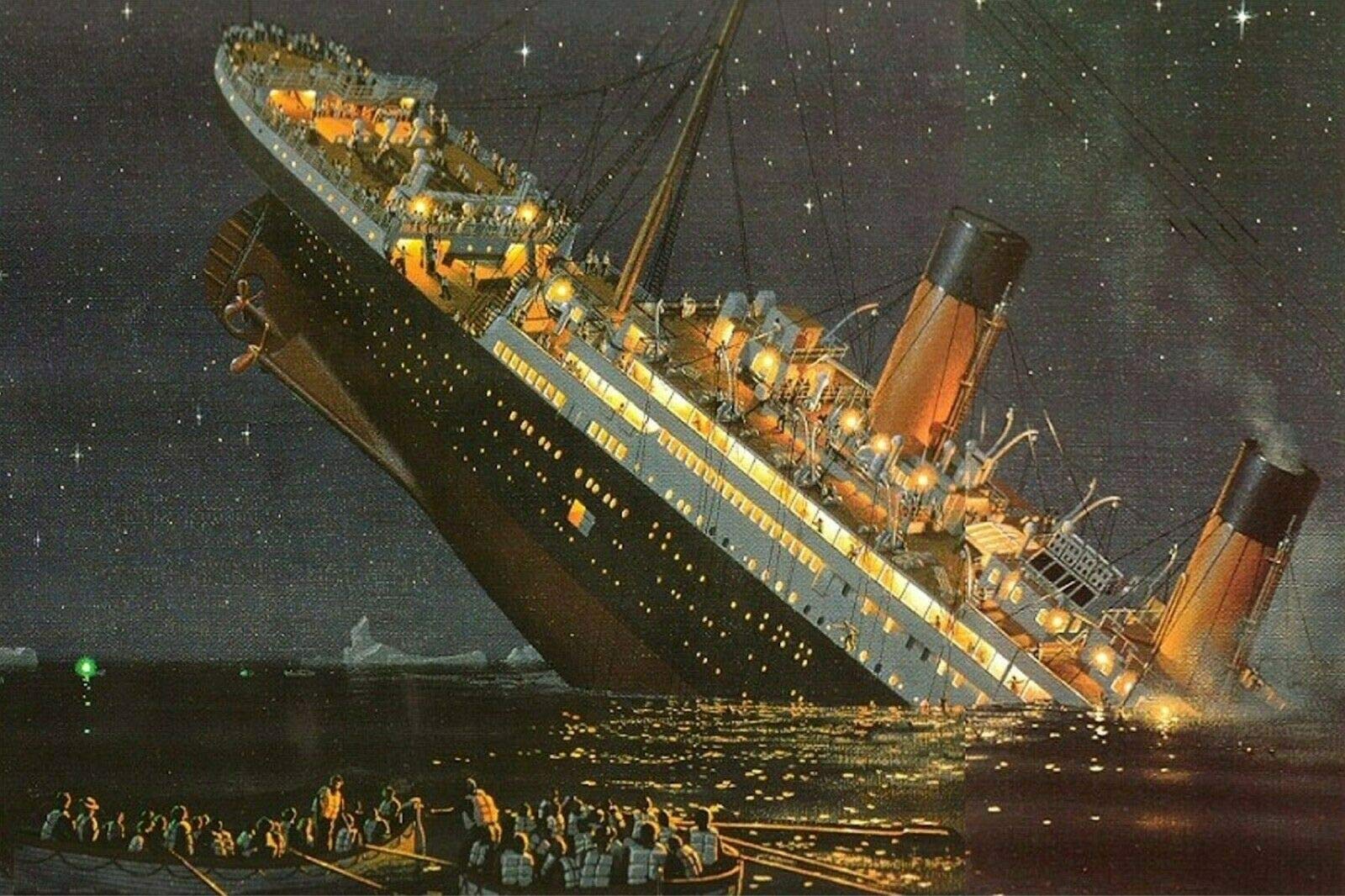 Metal Tin Sign Vintage Chic Art Decoration 1912 Titanic for Home Bar Cafe Farm Store Garage or Club 12" X 8"