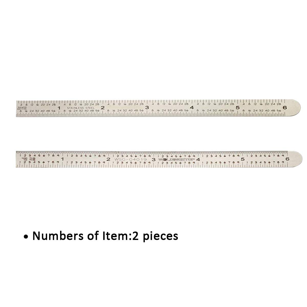 WeldingStop 5R Scale 6 Inch Machinist Ruler 10th 100th 32th 64th Flex Rule Flexible Stainless Ruler