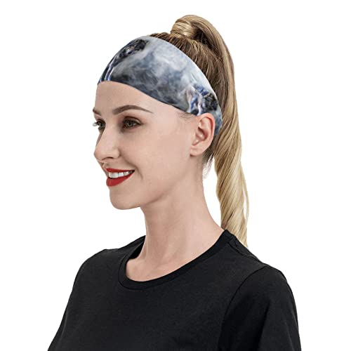 Workout Headbands for Men Women Magic Misty Wolf Breatheable Hair Bands Training Sweat Bands