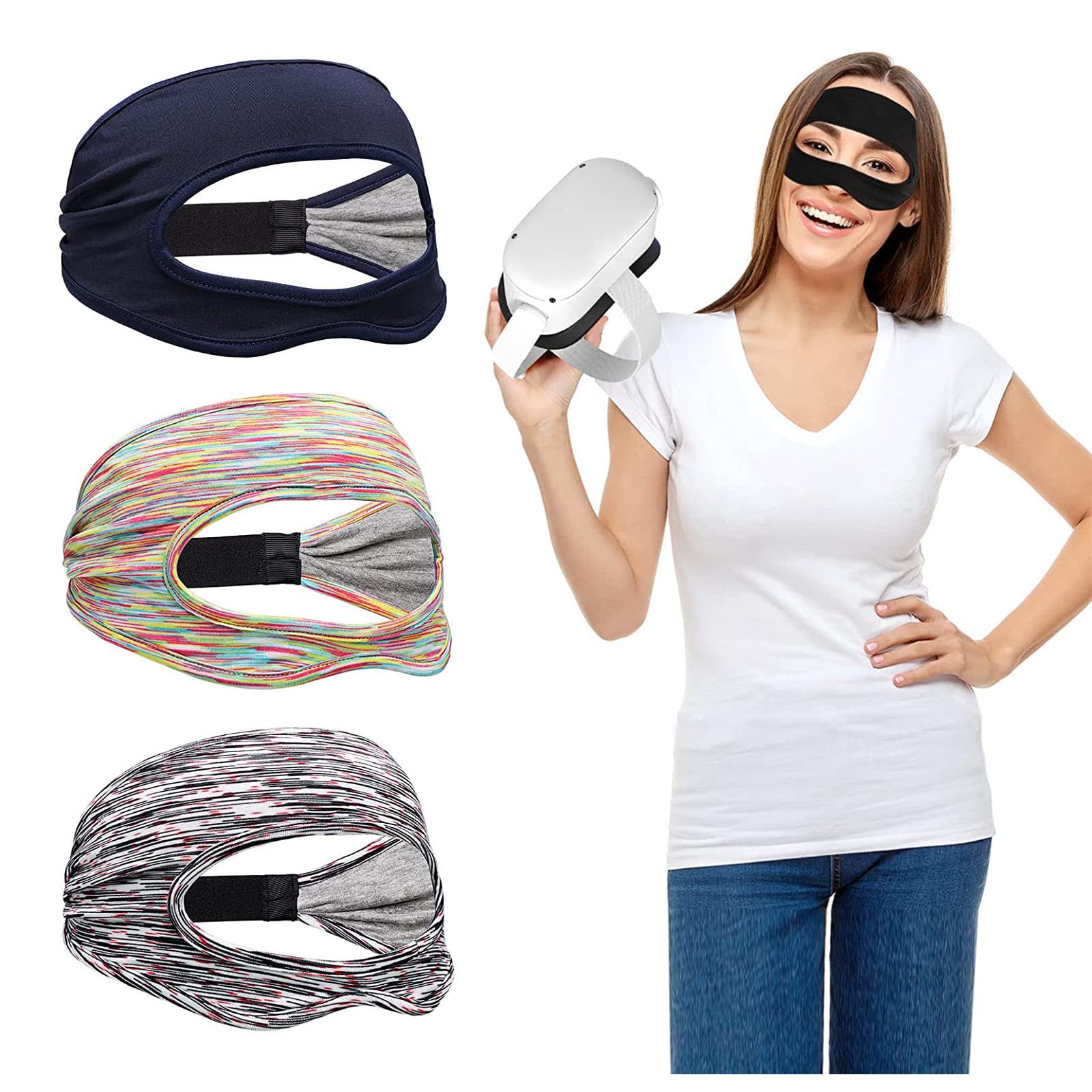 VR Eye Masks VR Sweat Band ,Breathable Facemask for Enhanced Comfort in VR, Adjustable Size,for Oculus Quest 2 Facemask Use for VR Workouts Supernatual with Virtual Reality Headset