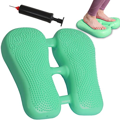 Mini Air Stepper Fitness Stair Stepper Household Inflatable Balance Trainer Multi Function Balance Stepper for Gym Office Home (Green)