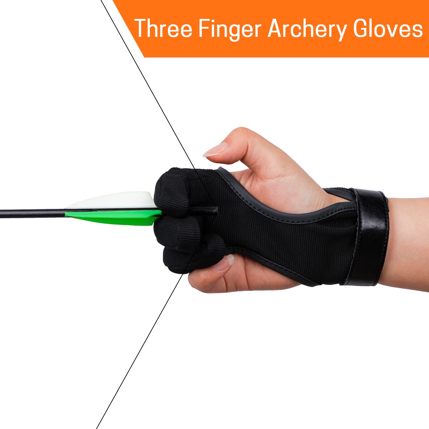 VISEMAN Archery Gloves, Fingers Tabs, Archery Protective Gear Accessories, Archery Training Tool, Outdoor Archery Gloves Shooting Hunting Targeting, Compound Recurve Bow and Arrow Protector