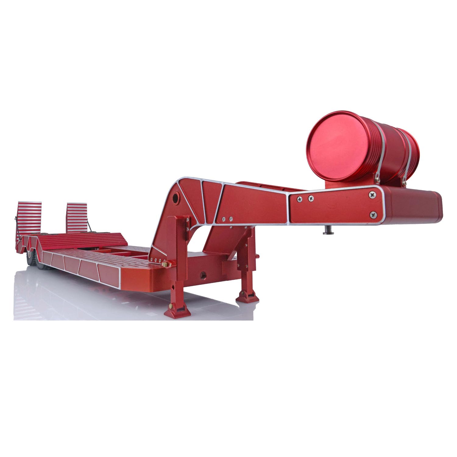 Metal LESU 1/14 Trailer Hydraulic Lifting Tailboard for RC Tractor (red)