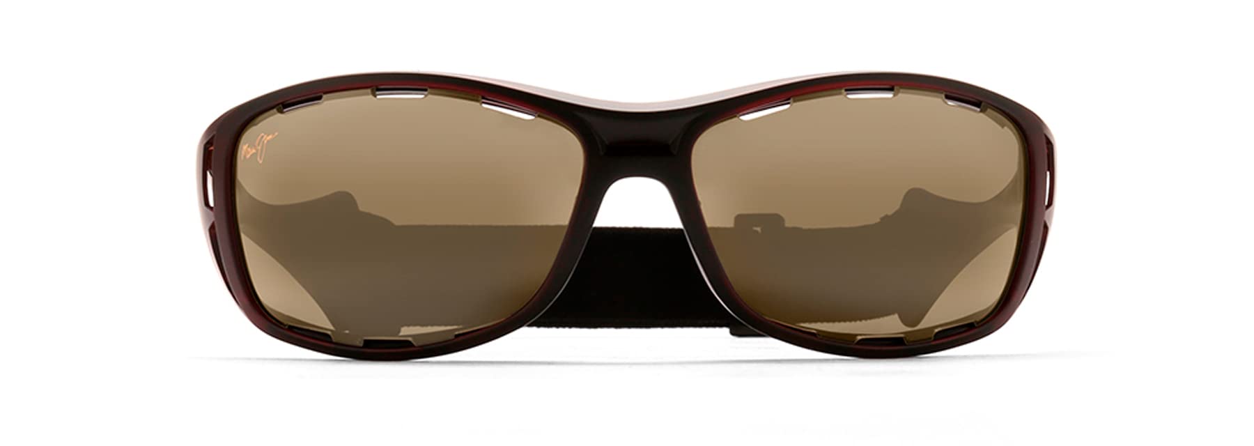 Maui Jim Men's and Women's Waterman Polarized Wrap Sunglasses, Rootbeer Matte/HCL® Bronze, Medium