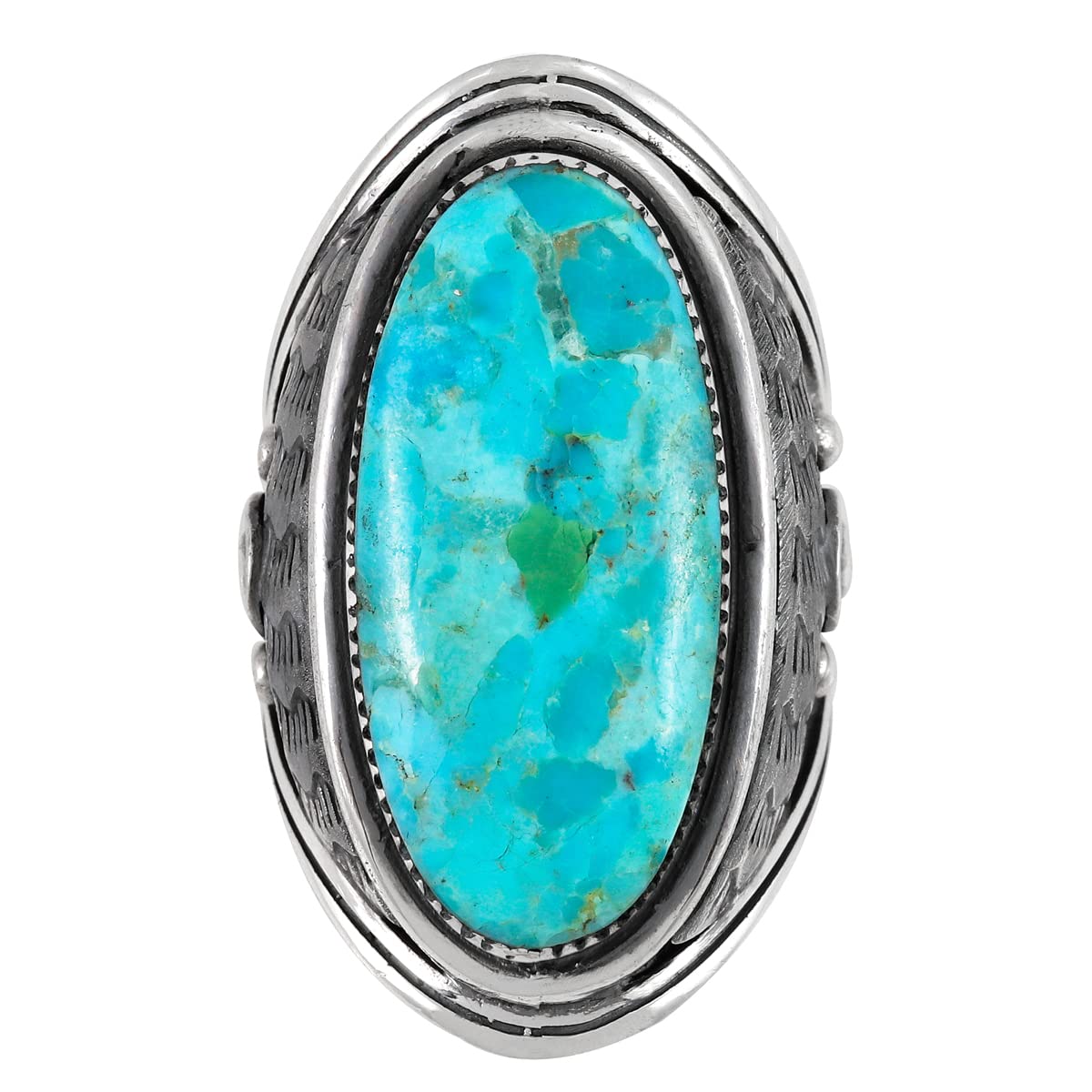 Turquoise Ring in Sterling Silver and Genuine Turquoise (Turquoise, 11)
