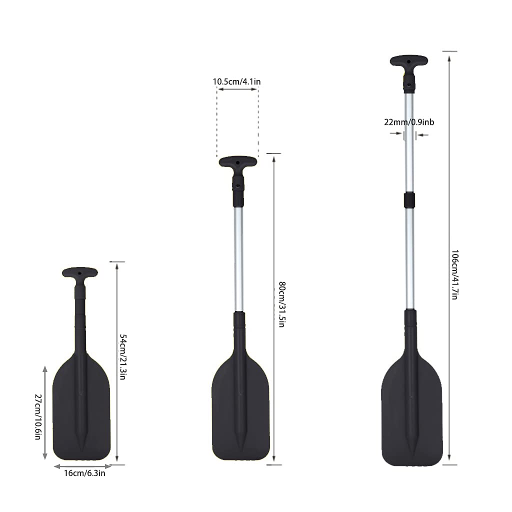 Peiiwdc Boat Paddle, Marine Boat Kayak Raft Telescopic 21''- 42'' Paddle Black/Red/Yellow Boat Paddle Collapsible Oar No Direction Limit