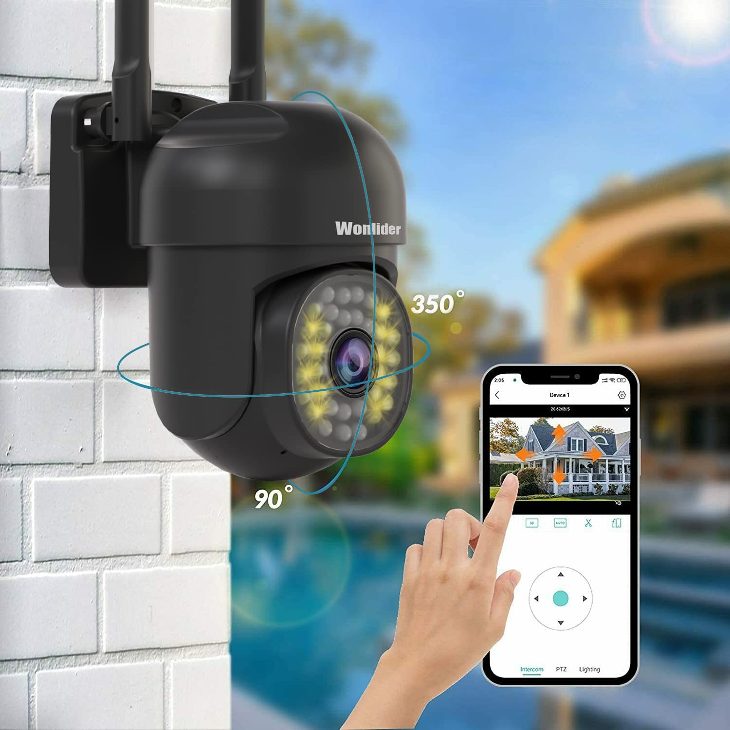 Wonlider Wireless 5G Outdoor Security Camera, HD 1080P Waterproof Surveillance Camera with Motion Detection PTZ Speed Dome Night Vision 2-Way Audio,Support Dual Band 2.4G/5G WiFi