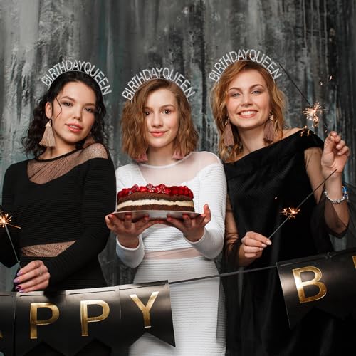 Vin Beauty Headband, Birthday Queen for Women Rhinestones, One Size Fits Most, Silver, 559295 2 WCfQUZ6TN