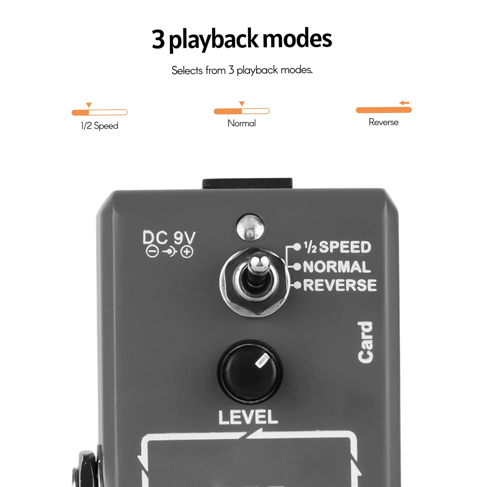 summina Mini Guitar Effect Pedal 10 Minutes Recording Time 3 Working Modes True Bypass Full Metal Shell with 1GB Memory Card (dark grey), Yellow,Grey,Silver
