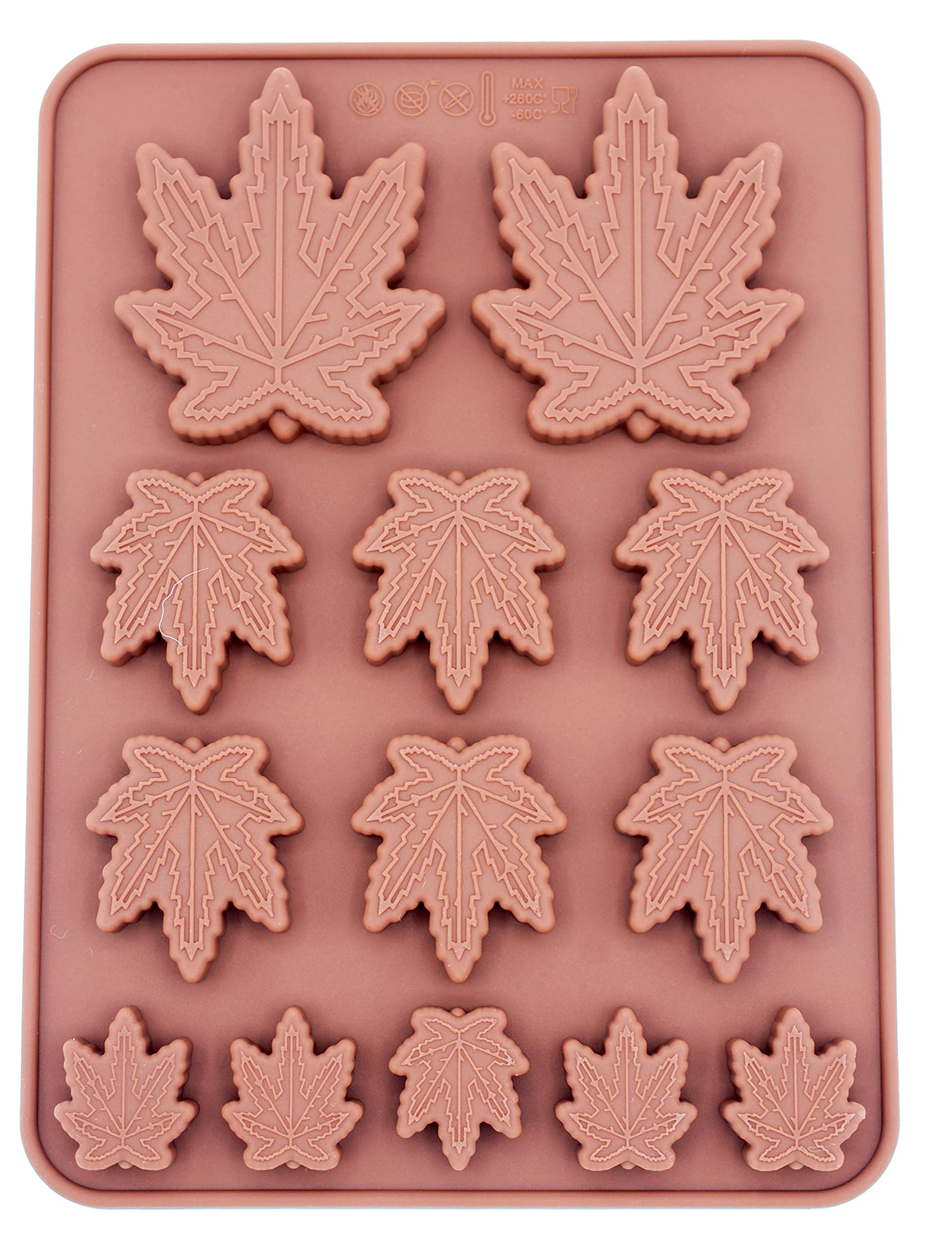 Silicone Mold Tray Gummy Brownies Hard Candy Soap Candle Homemade Edible Brownie DIY Tray Mould (Leaf)