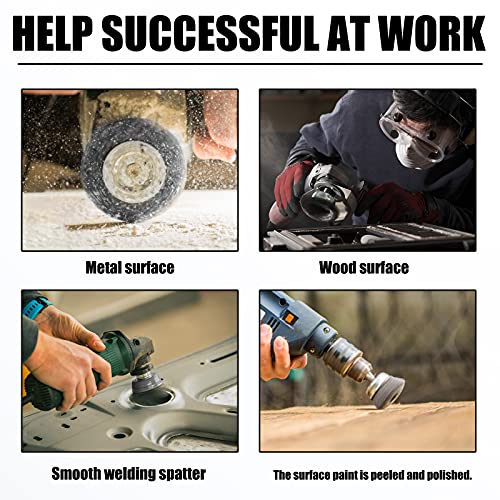 TILAX Drill Wire Brush End Brush Set 6 Piece, Wire Brushes for Cleaning 1/4 Inch Arbor 0.012 inch Coarse Carbon Steel Crimping Wire Wheel, Paint-Surface and Small Spaces Can be Treated.