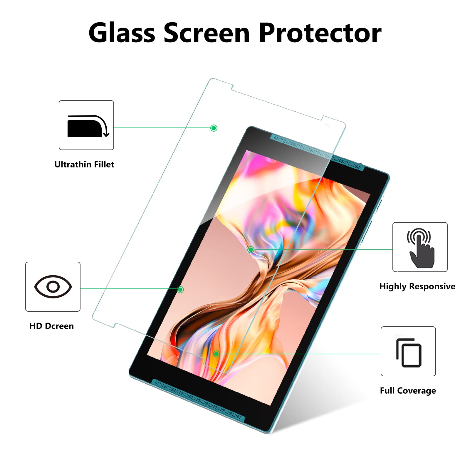 TJD Tablet Screen Protector use MT-1011QU (1Pack)