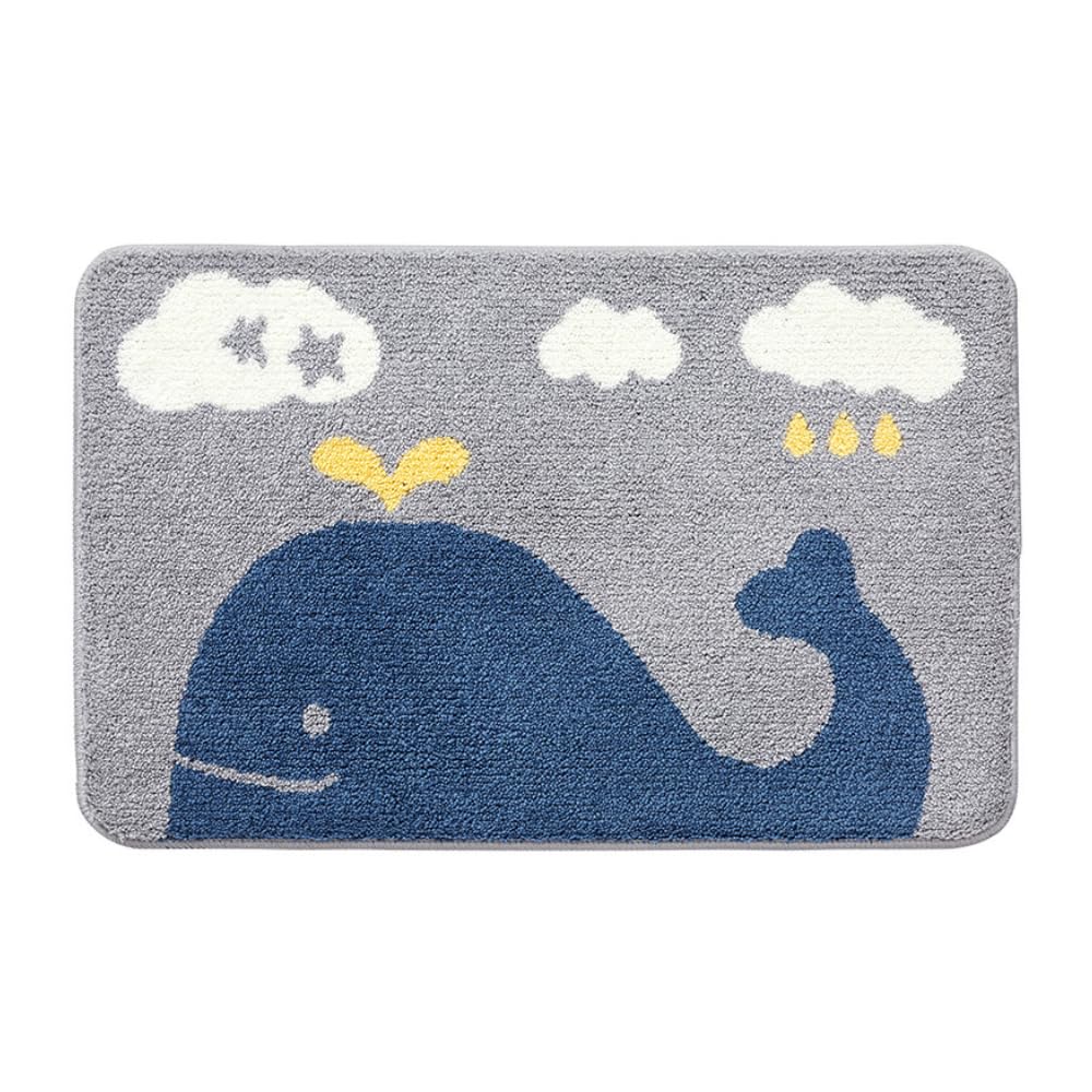 MeganJDesigns Non Slip Bathroom Rugs, Cute Microfiber Bath Rug, Machine Wash Shower Mat (Cat, 15.5 * 23.5 in)