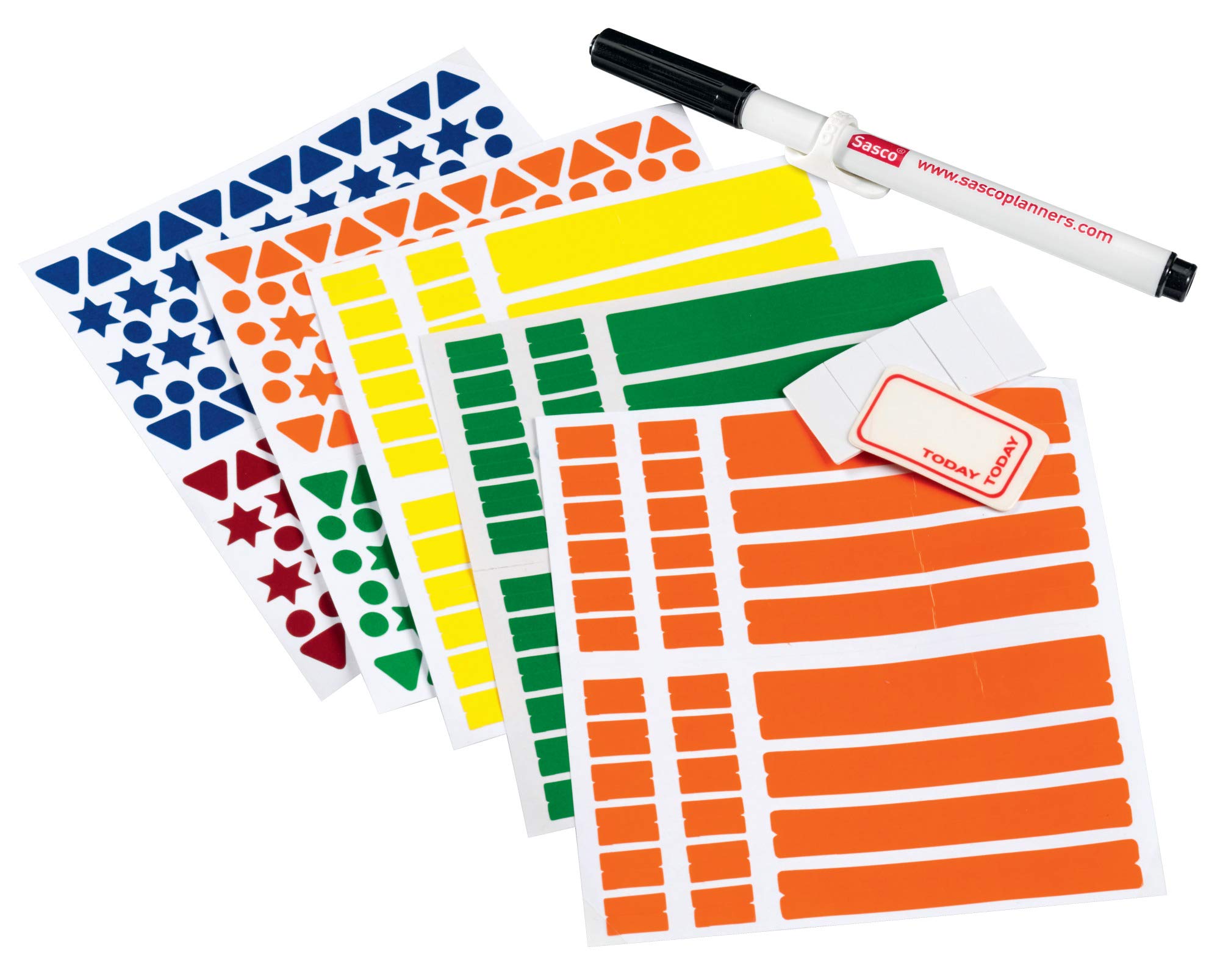 Sasco 2022 EU Year Wall Planner with wet wipe pen & sticker pack, Blue, Poster Style, 915W x 610mmH, 2410161