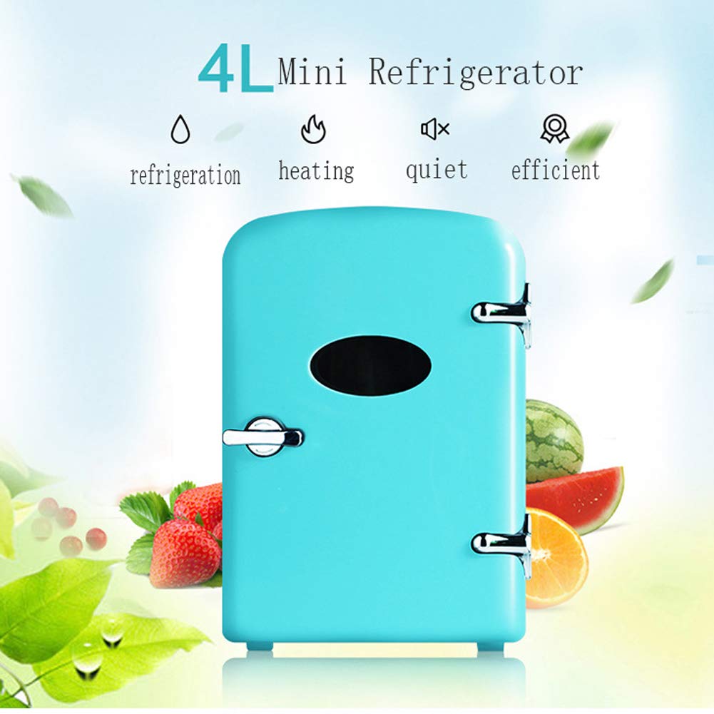 Mini Fridge, Cooler and Warmer, Portable Compact Personal Refrigerator, Dual-Use for Home, Office and Car (4L)