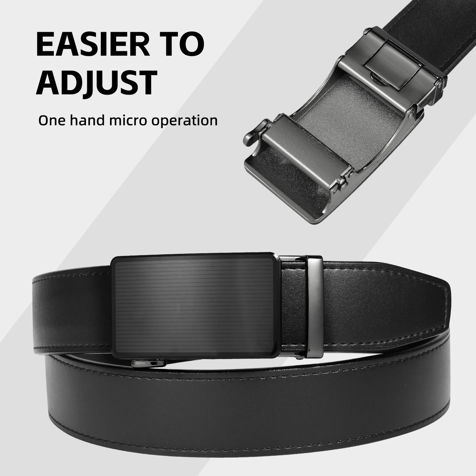 West Leathers Men's Ratchet Belt 100% Italian Cow Leather Belts - Adjustable, Gift-Ready Dress Belts