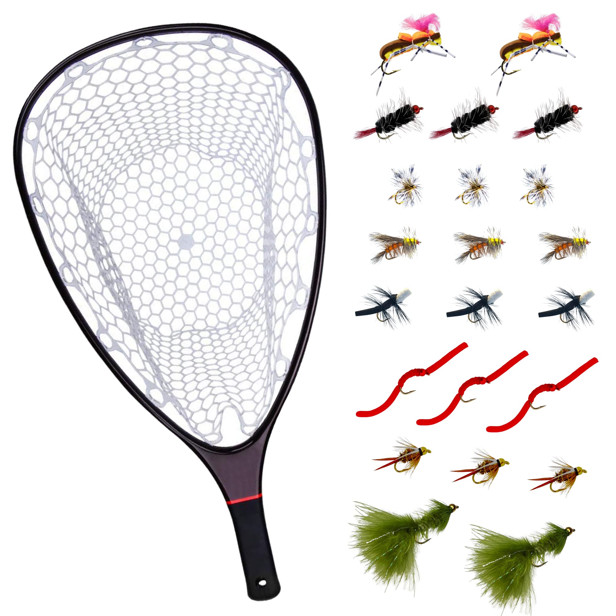 Thor Outdoor Carbon Fiber Fly Fishing Landing Net - Beautifully Made - Ultralight - Catch and Release Net with Soft Rubber Tangle Free Mesh (26 Inch)