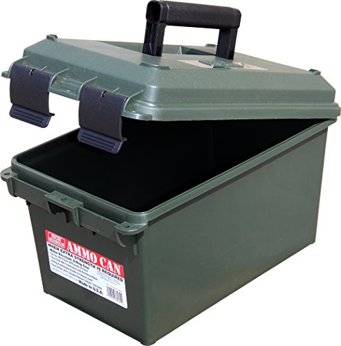 MTM AC11 Ammo Can for Bulk Ammo, Lockable, Water-Resistant, Heavy-Duty Dual Latches, Double Padlock Tabs, USA Made, Forest Green