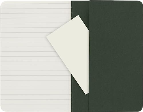 Moleskine Cahier Journal, Soft Cover, Pocket (3.5" x 5.5") Ruled/Lined, Myrtle Green, 64 Pages (Set of 3)