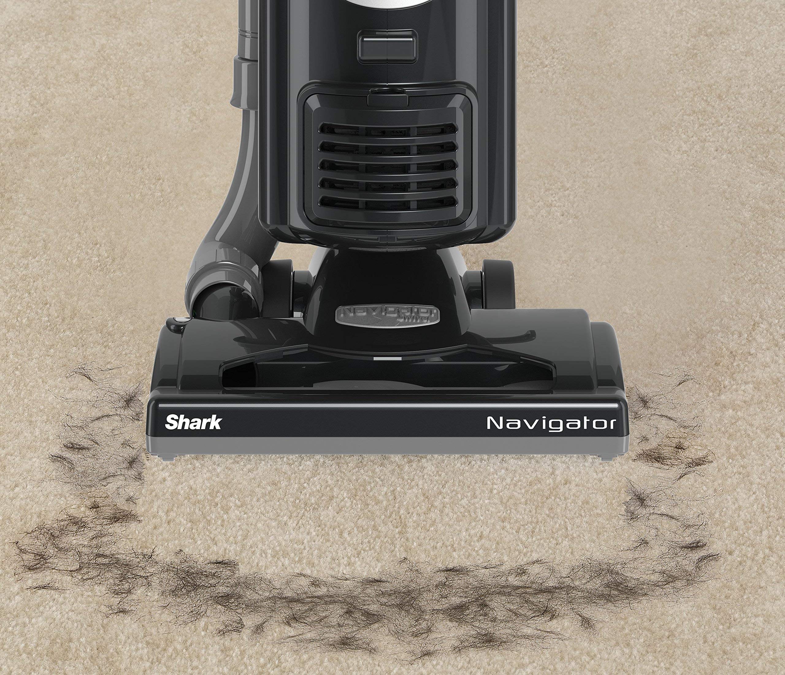 Shark Navigator Upright Corded Bagless Vacuum, Lightweight, Large Capacity for Carpet and Hard Floor Cleaning with Swivel Steering (NV27CH), Charcoal (Renewed)