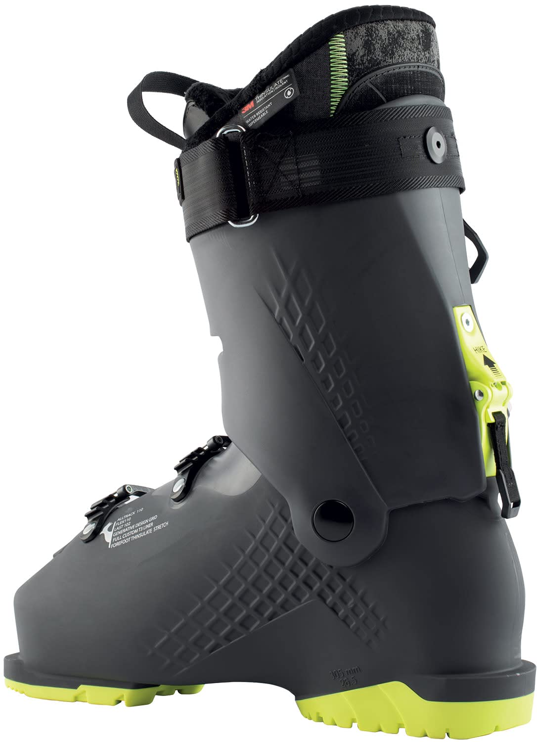 Rossignol Alltrack 110 Mens Ski Boots Charcoal 8.5 (26.5)