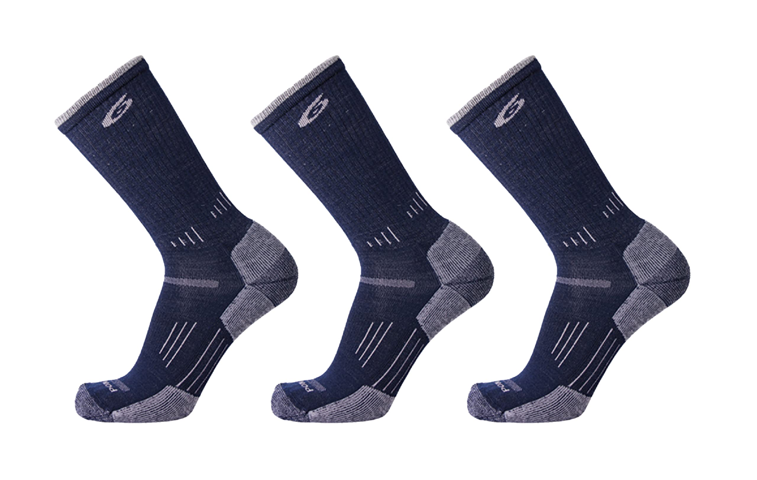 point6 37.5 Hiking Essential Medium Crew 3-Pack (as1, alpha, l, regular, regular, Grey)