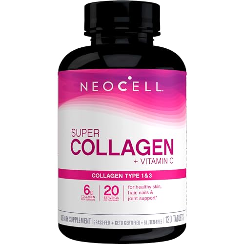 NeoCell Super Collagen Plus Vitamin C, Skin, Hair and Nails Supplement, Includes Antioxidants, Tablet, 120 Count, 1 Bottle