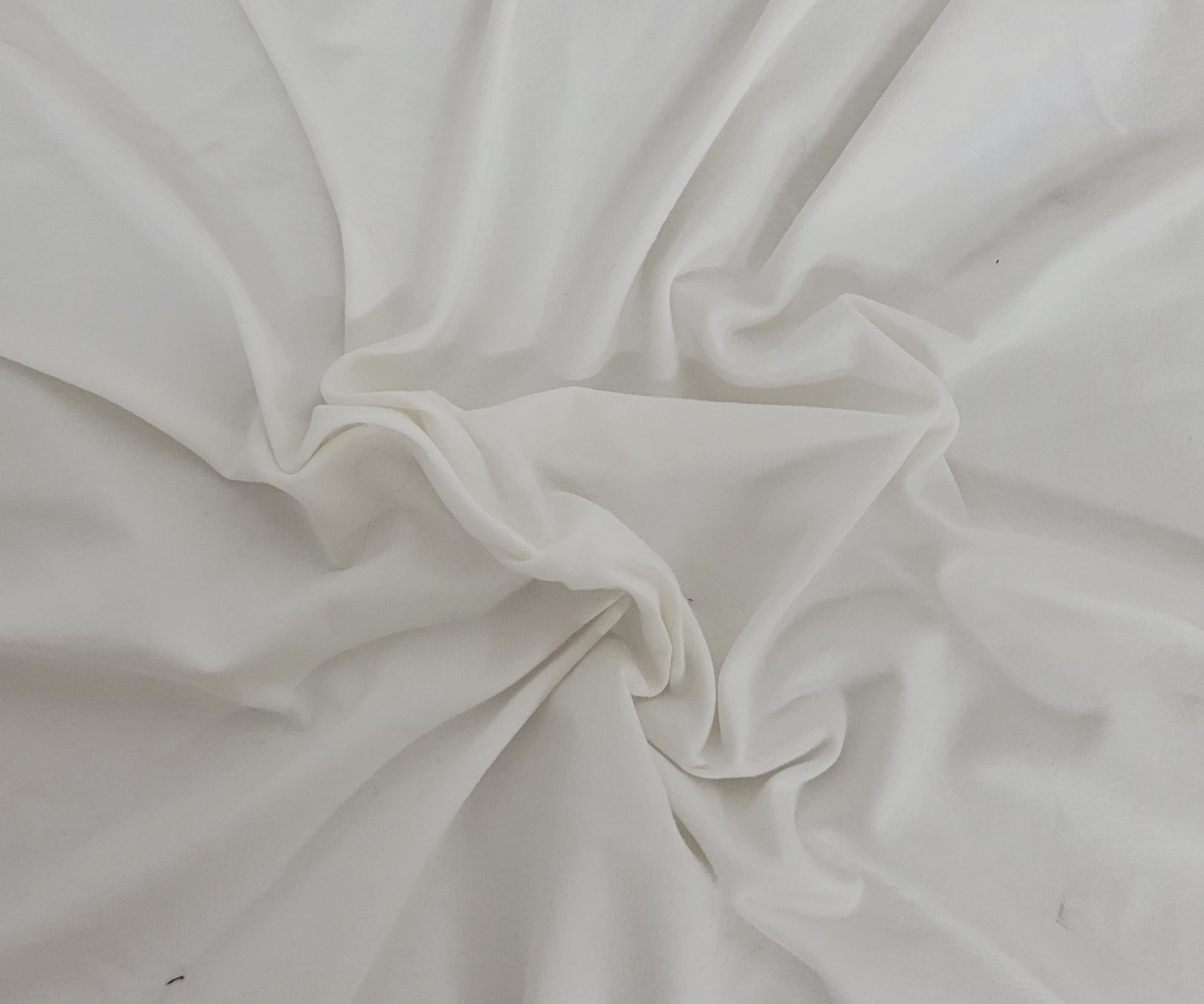 Off White Bleach Modal Cotton Lycra Fabric Jersey Knit by The Yard 5/17/23