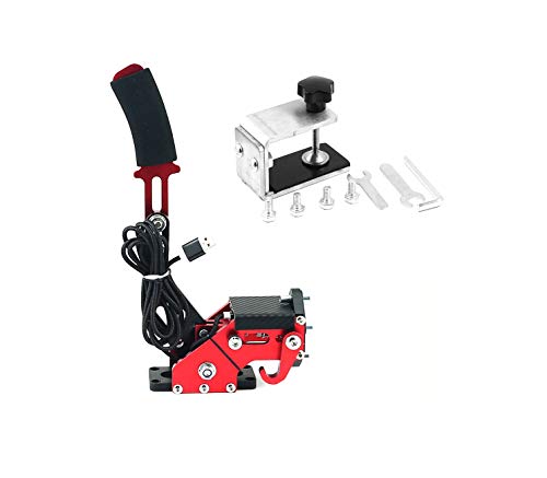 Pnndee 14 Bit PC SIM USB Handbrake with Clamp for Racing Games G25/27/29 T500 FANATECOSW Dirt Rally (red style01)