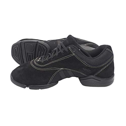 Skazz by Sansha Women's Dance Studio Exercise Sneakers Suede Mesh Milano (US 11.5 / Skazz 12 M), Black