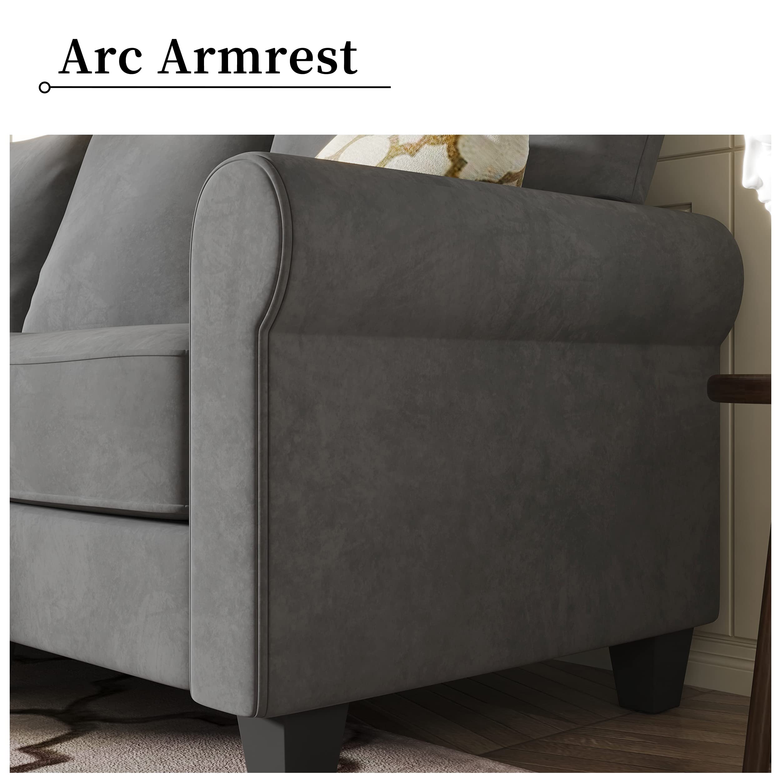 Nolany Reversible Sectional Sofa Couch L Shape Sofa Couch Convertible Sectional Couch for Small Apartment (Dusty Grey)