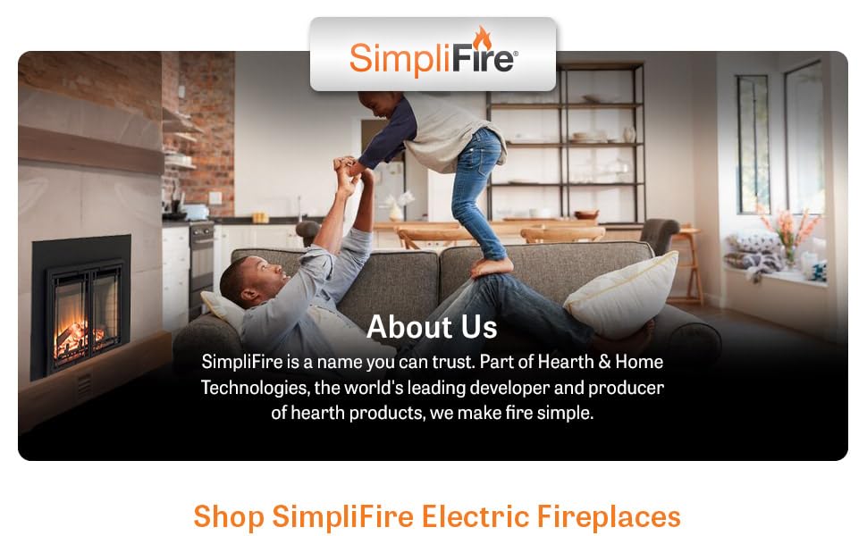 SimpliFire Electric Fireplace Insert, 35-Inch, Contemporary Front, Large Surround, Installs Into a Wood Fireplace Opening, Textured Logs, Multi-Function Remote with Timer, 1500W Heater