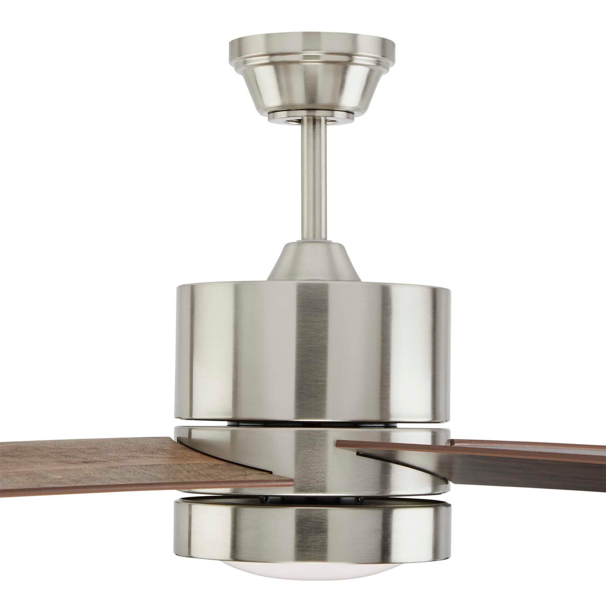 NOMA Ceiling Fan with Light | Reversible Maple or Distressed Walnut Blades | Dimmable with Remote | Brushed-Nickel Finish, 52-Inch