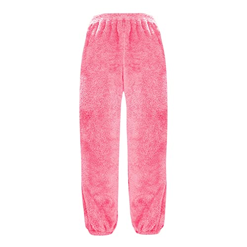 Winter Fall Soft Sweatpants for Women Baggy Cinch Bottom Solid Color Yoga Trousers with Pockets Yoga Loose Fit Warm