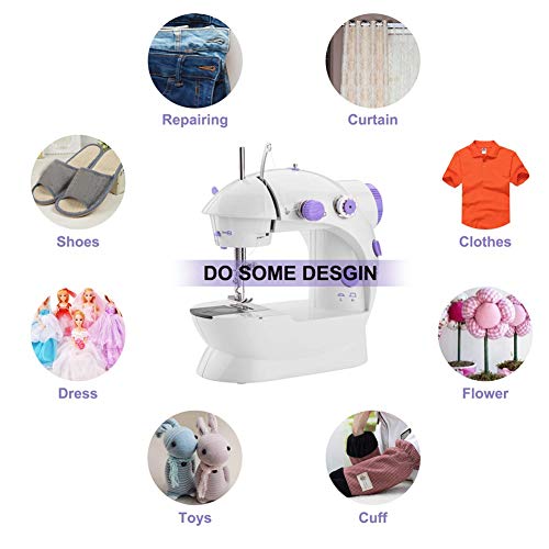 Mini Portable Sewing Machine with Extension Table and Light, Electric Handheld Sewing Machine with Upgraded, Adjustable 2-Speed Electric Sewing Machine Easy to Use for Kids,Beginners and DIY