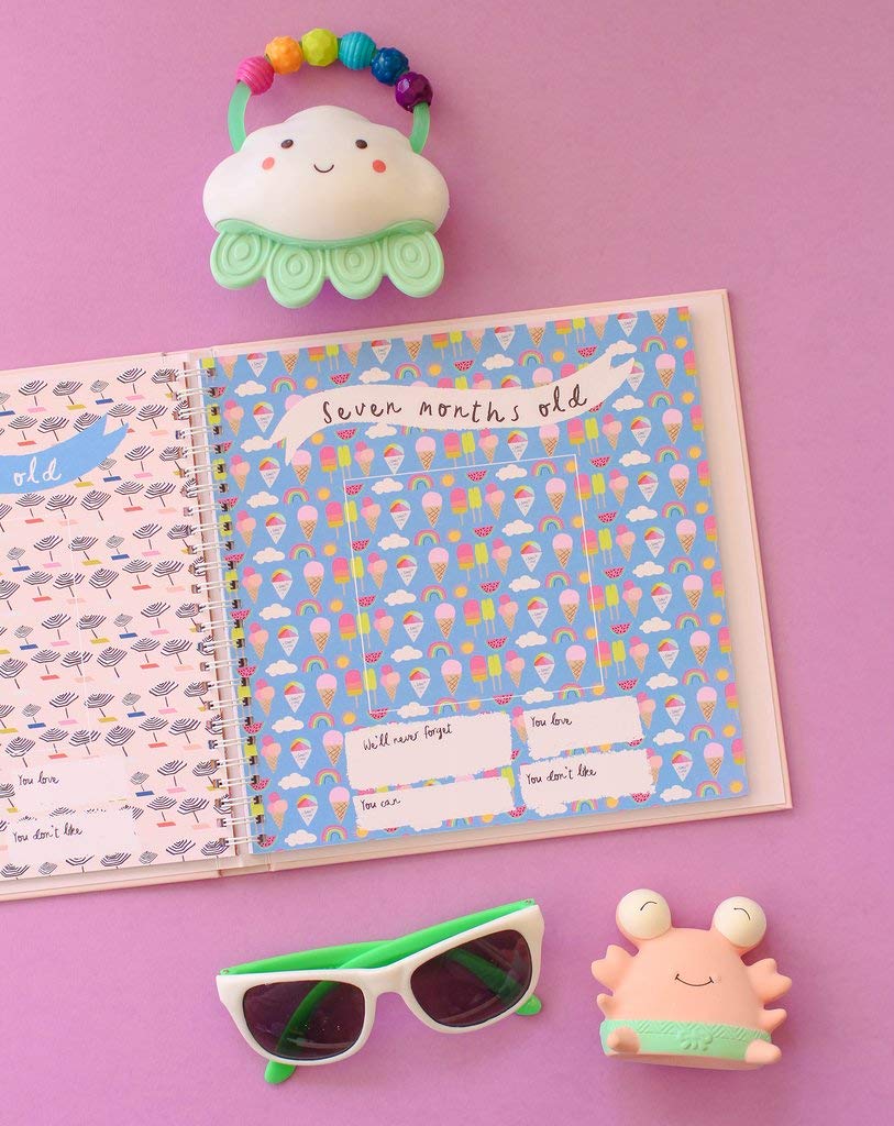 Lucy Darling Little Beach Babe Memory Book - First Year Journal Album to Capture Precious Moments - Milestone Keepsake for Boy Or Girl - Made in USA