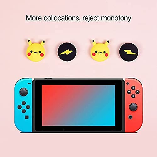 PERFECTSIGHT Cute Switch Thumb Grip Caps Compatible with Nintendo Switch OLED/Lite Console, Kawaii Soft Silicone Analog Stick Button Cover for NS Joycon Controller, 4PCS Joystick Cap for Kirby Fans