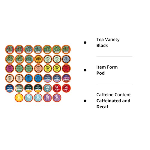 Two Rivers Assorted Tea Sampler Variety Pack for Keurig K-Cup Brewers, 40 Count