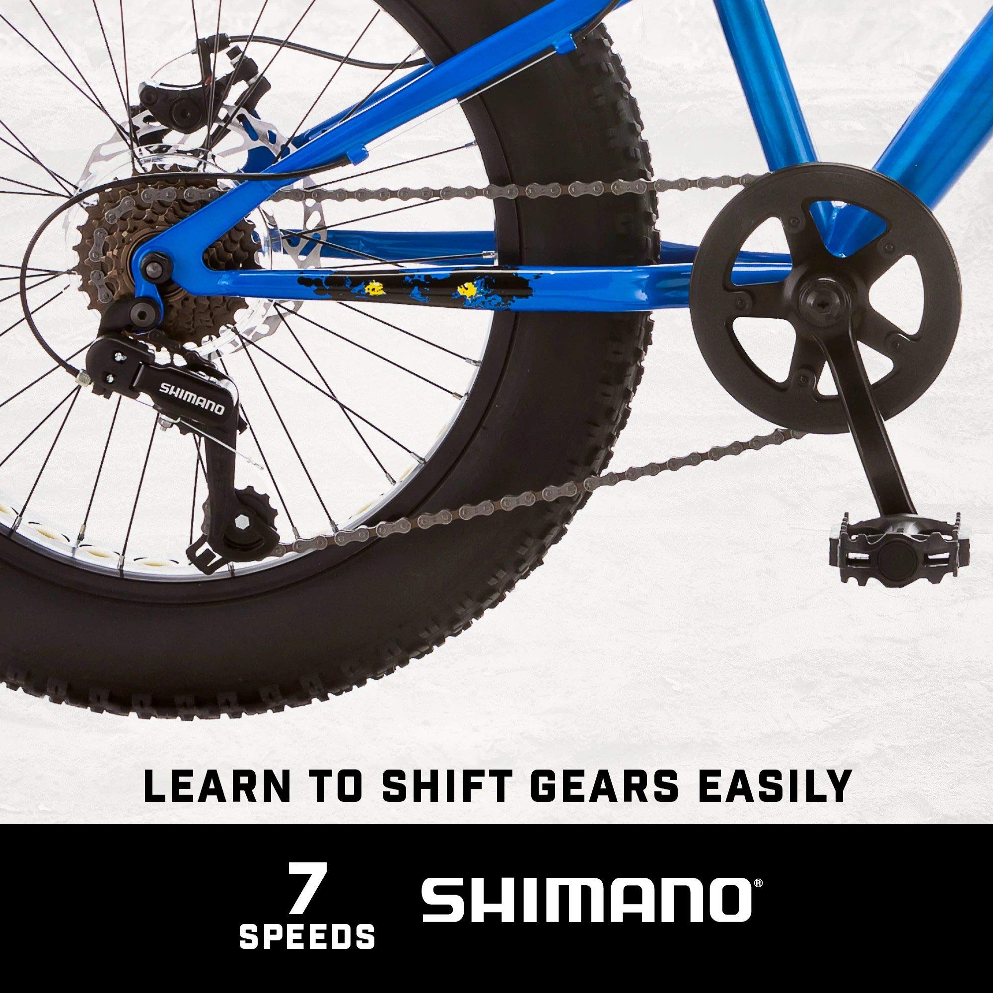 Mongoose Kong Fat Tire Mountain Bike for Kids, 20-Inch Wheels, Blue