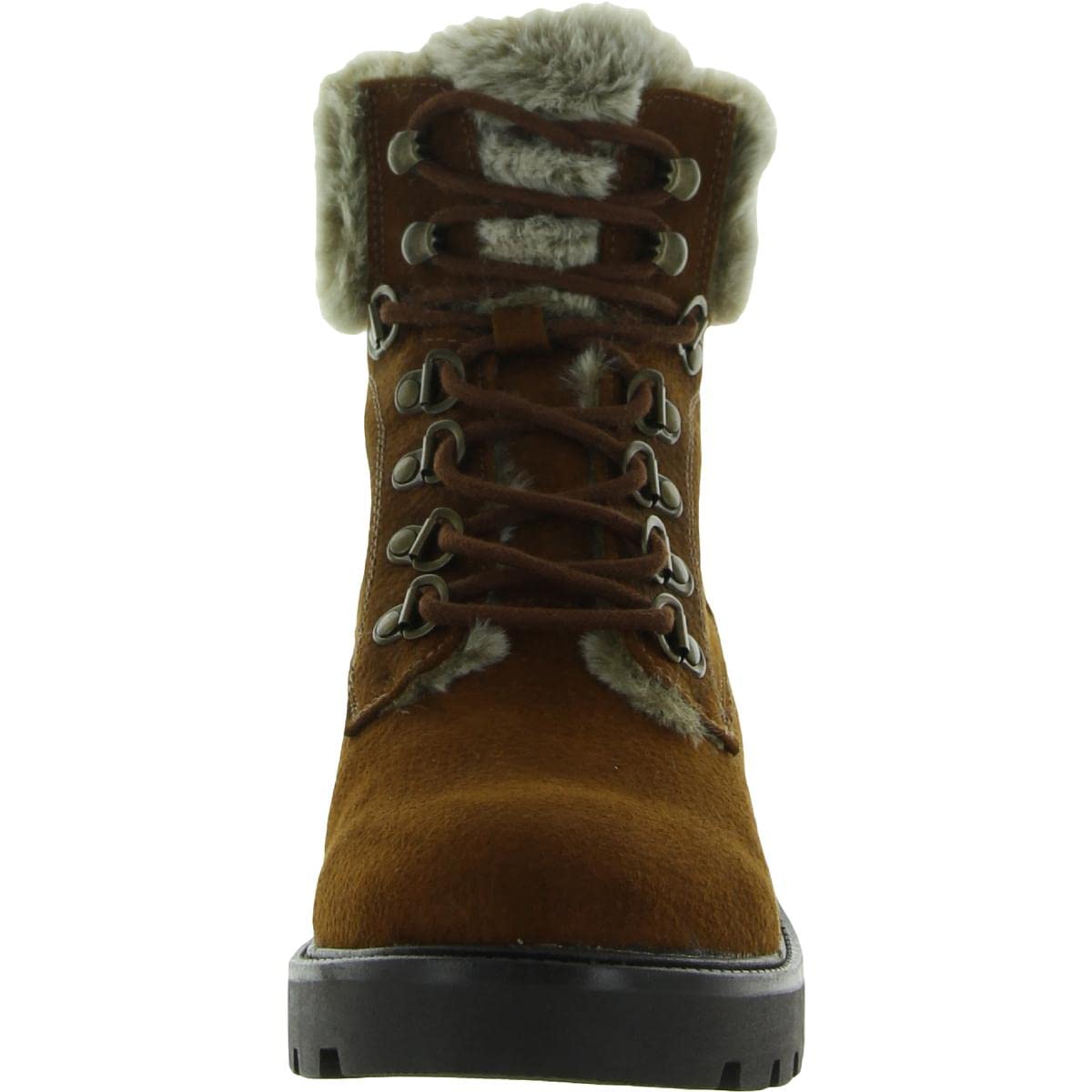 WHITE MOUNTAIN Womens Deserve Leather Lug Sole Hiking Boots Brown 5 Medium (B,M)