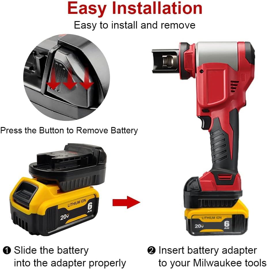 Zltoolpart Adapter for DeWalt to Milwaukee Battery, for 20V 60V DeWalt Lithium Battery to 18V Milwaukee M18 Lithium Battery (Adapter only)