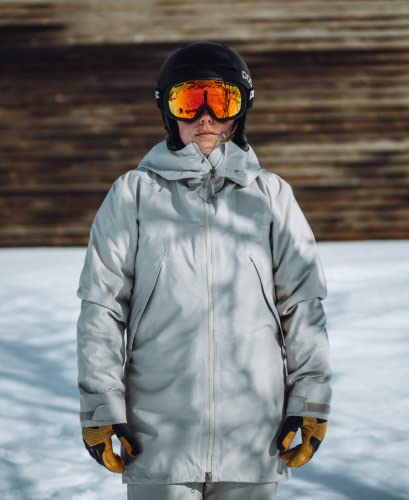 POC, Fovea Mid Clarity Goggles for Skiing and Snowboarding, Uranium Black/Spektris Orange, One Size