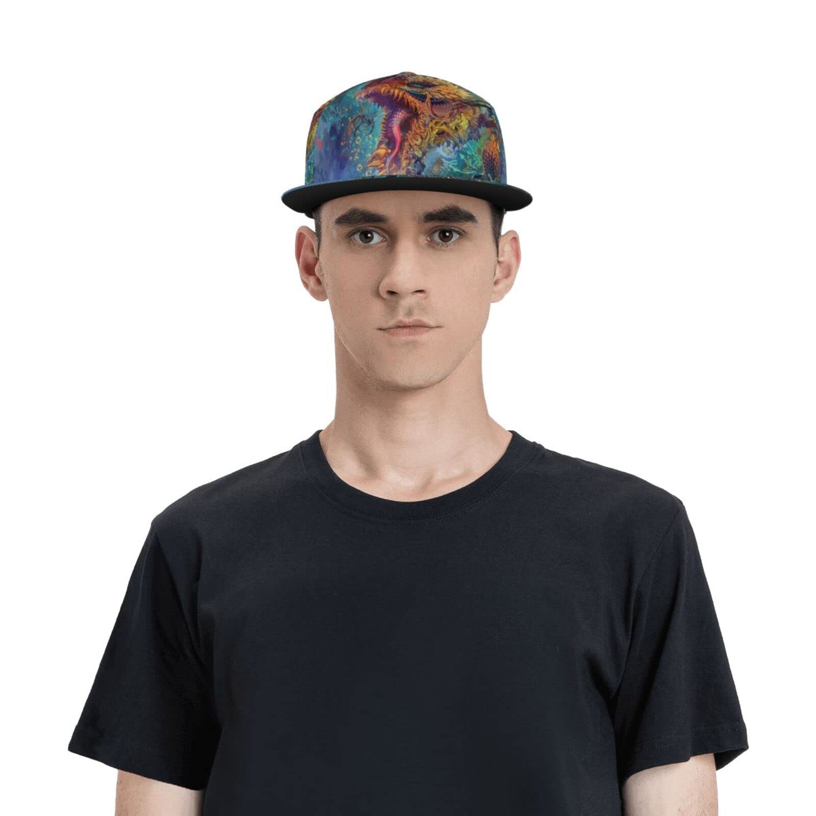 So soyeabo Flat Bill Adjustable Snapback Hat Cool Hip Hop Baseball Caps for Men and Women