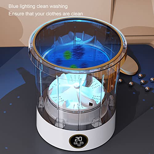 Portable Washing Machine, 6L 30W Portable Washer Small Washer with Drain Bucket Small Items, Ideal Choice for Camping, RV, Travel, Small Spaces, Lightweight and Easy to Carry