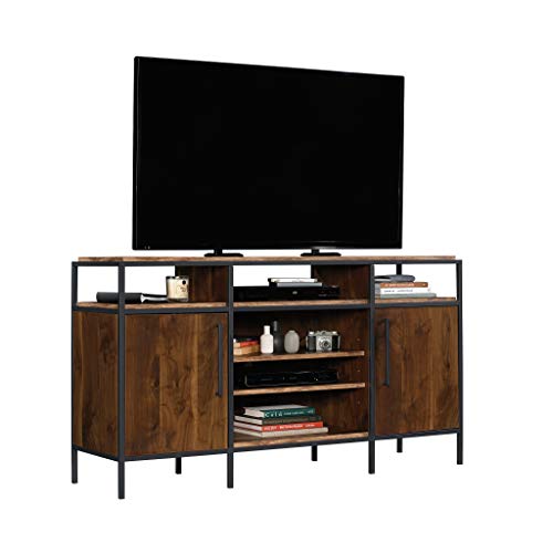 Sauder Nova Loft Credenza, L: 61.97" x W: 17.32" x H: 34.29", Grand Walnut Finish