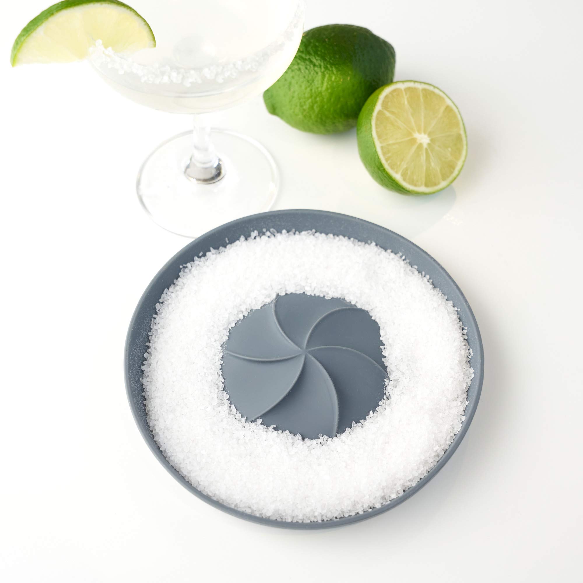 True Frill Cocktail Rimmer, Gray, Dishwasher Safe Food Grade Silicone, Glass Rimmer, Bar Tools